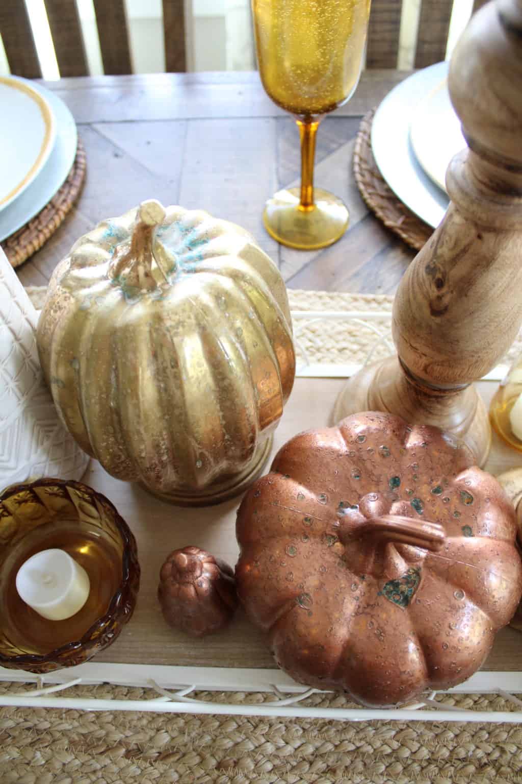 DIY Mercury Glass Pumpkins - Mornings on Macedonia
