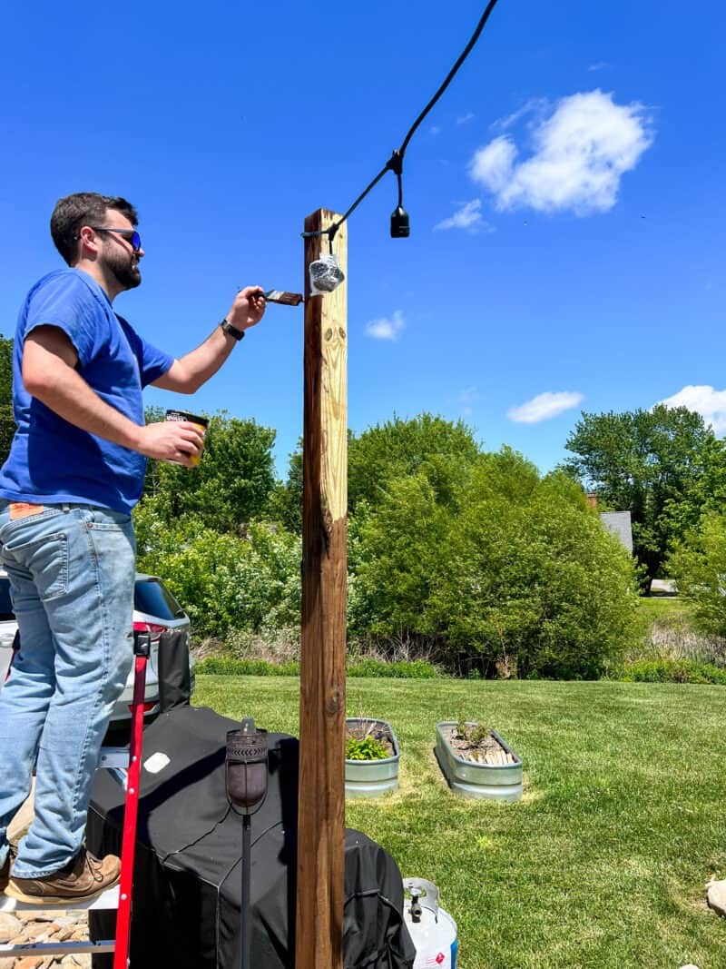 How To Hang String Lights In Your Backyard Without Trees - Mornings on Macedonia
