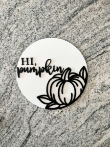 DIY Hi Pumpkin Wreath Sign - Mornings on Macedonia
