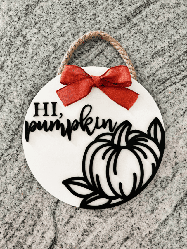 DIY Hi Pumpkin Wreath Sign - Mornings on Macedonia