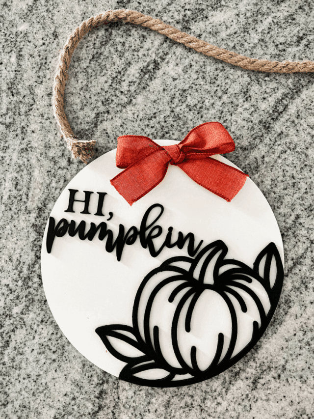 DIY Hi Pumpkin Wreath Sign - Mornings on Macedonia