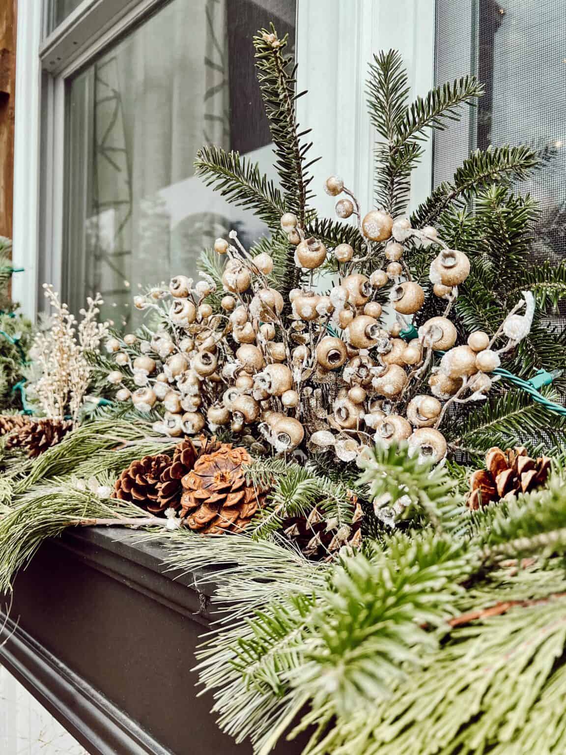 Easy Christmas Window Box Ideas - Mornings on Macedonia