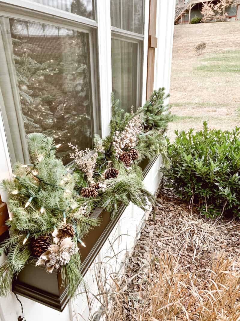 Easy Christmas Window Box Ideas - Mornings on Macedonia
